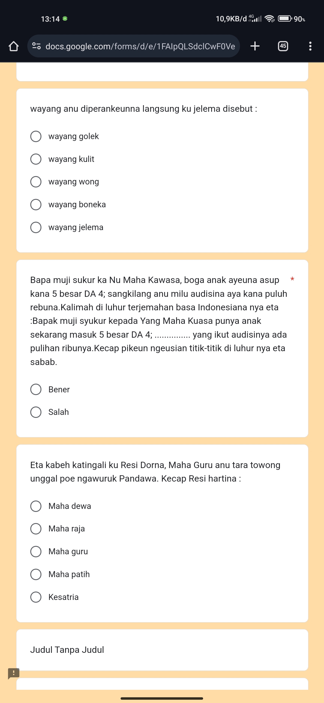 wayang anu diperankeunna langsung ku jelema | StudyX
