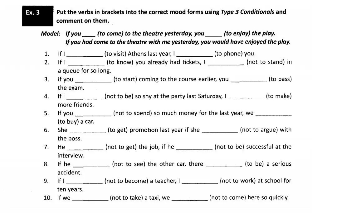 Ex 3 Put the verbs in brackets into the | StudyX