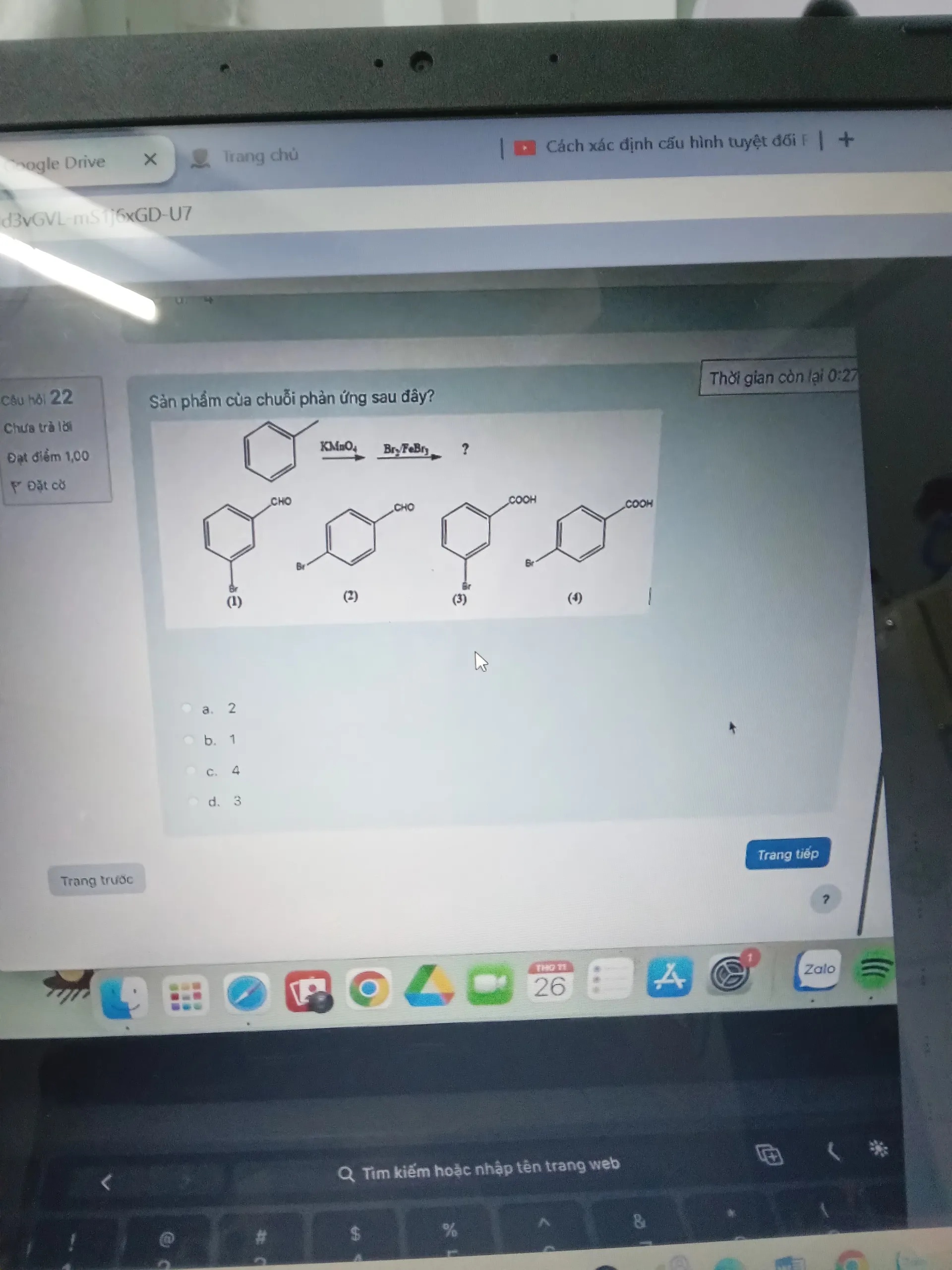 Sn phm ca chui phn ng sau y KMnO4 Br2/FeBr3 | StudyX