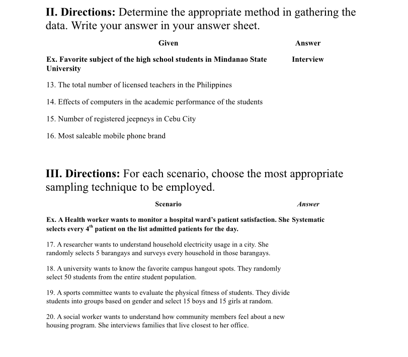 II Directions Determine the appropriate | StudyX