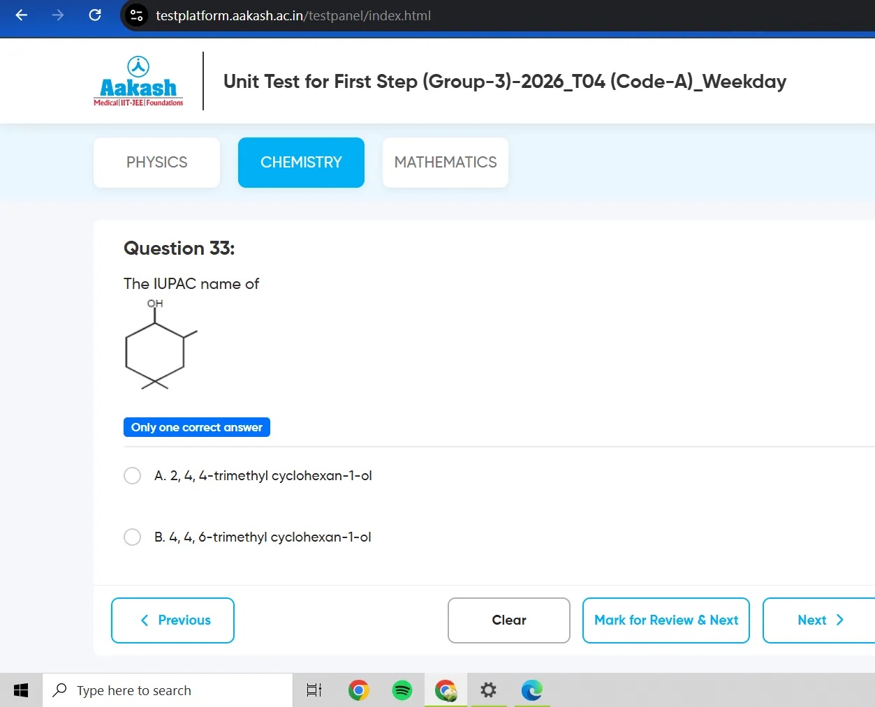 Question 33 The IUPAC name of (OH ( c CH3 | StudyX