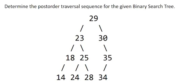 Determine the postorder traversal sequence | StudyX