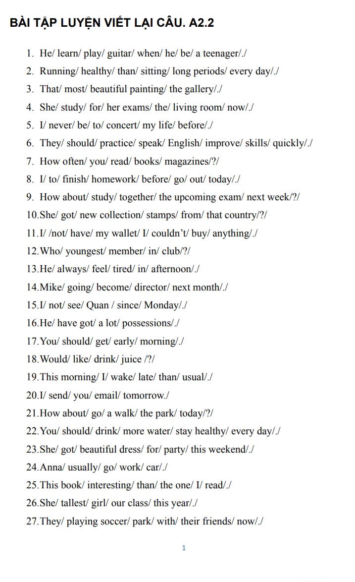 BI TP LUYN VIT LI CU A22 1 | StudyX