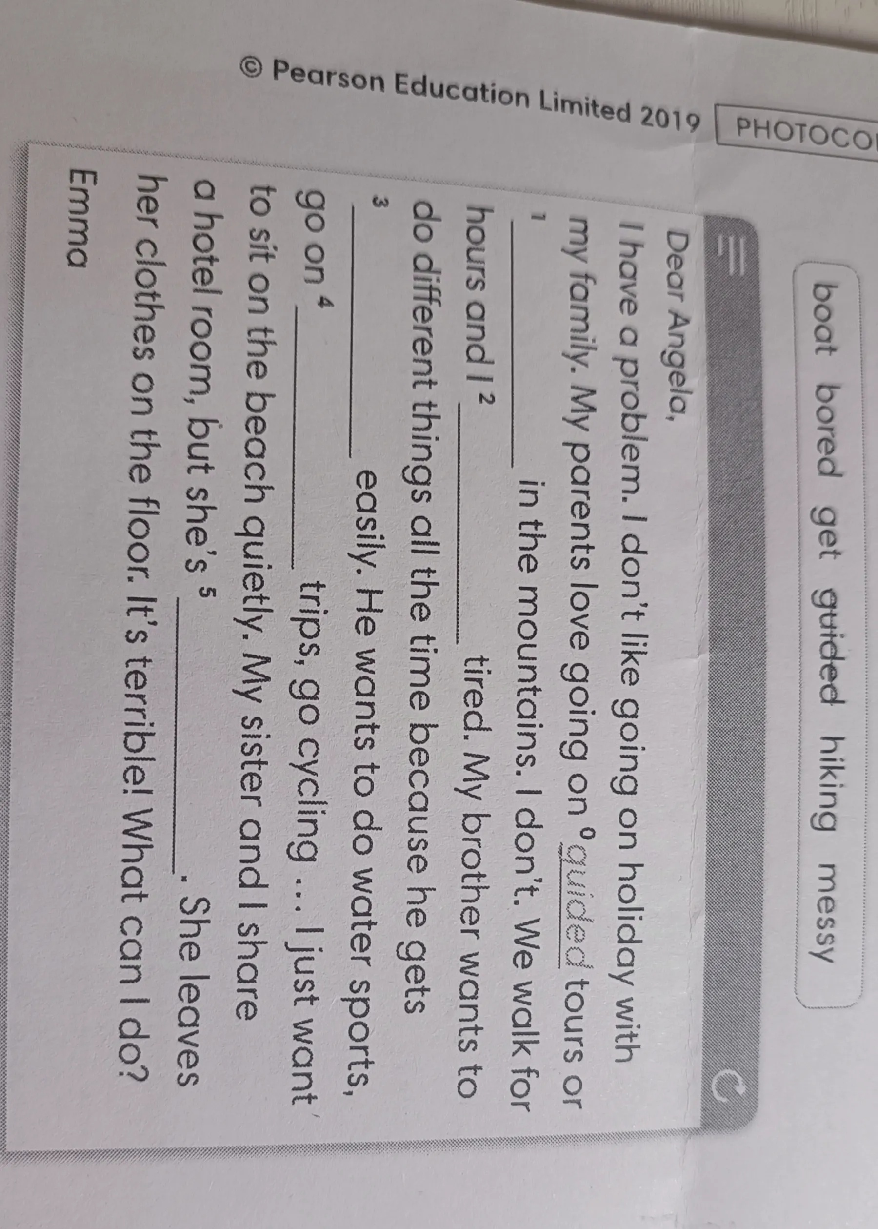 Dear Angela I have a problem I dont like | StudyX