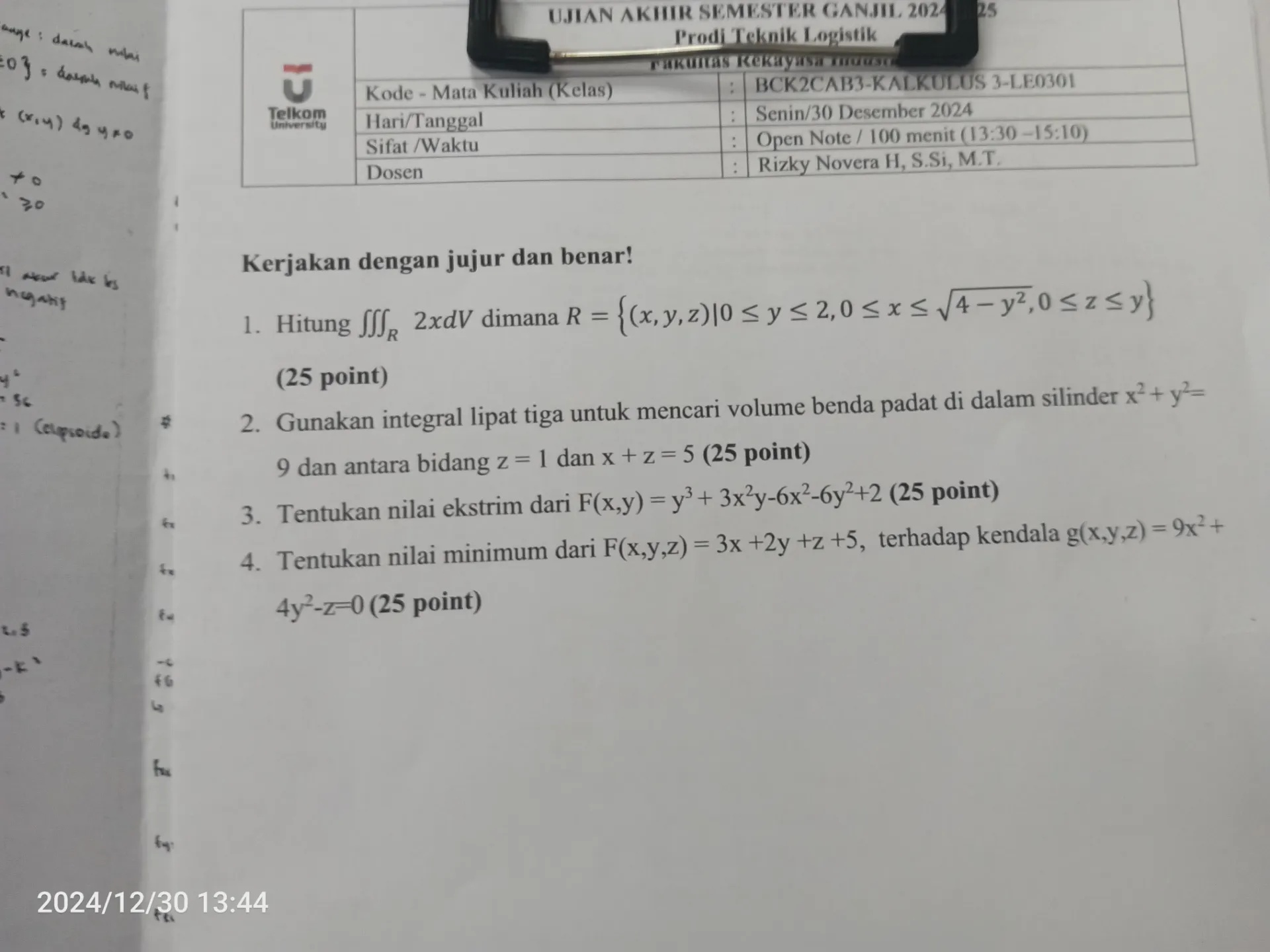 Kerjakan dengan jujur dan benar 1 Hitung (R | StudyX
