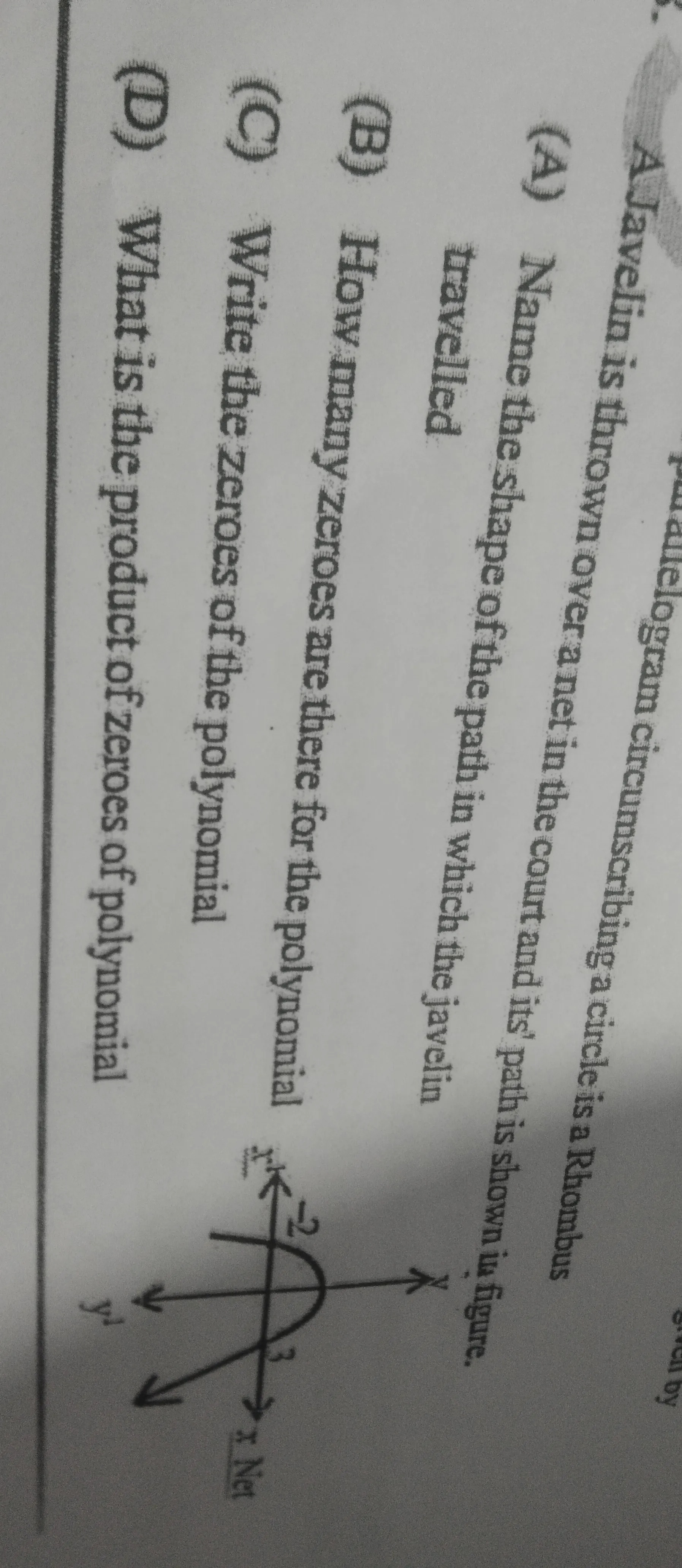 A Javelin is thrown over a net in the court | StudyX