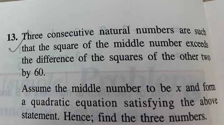 13 Three consecutive natural numbers are | StudyX