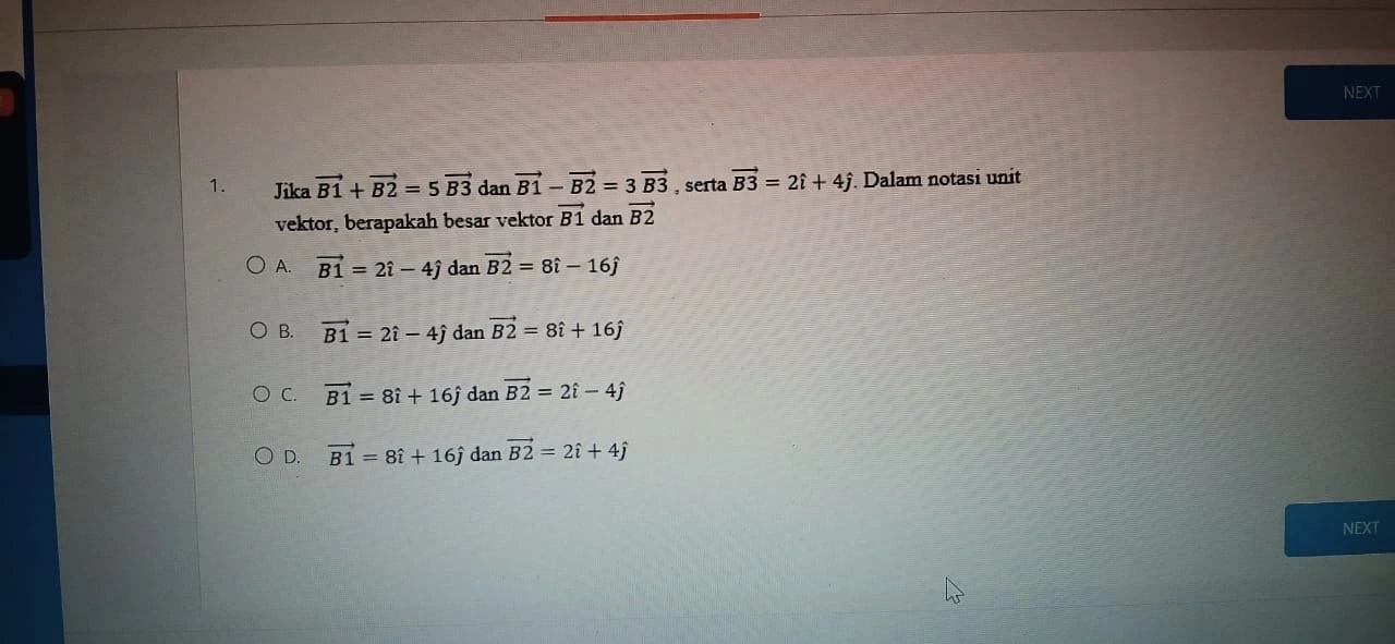 1 Jika (B1 + B2 = 5B3) dan (B1 - B2 = 3B3) | StudyX