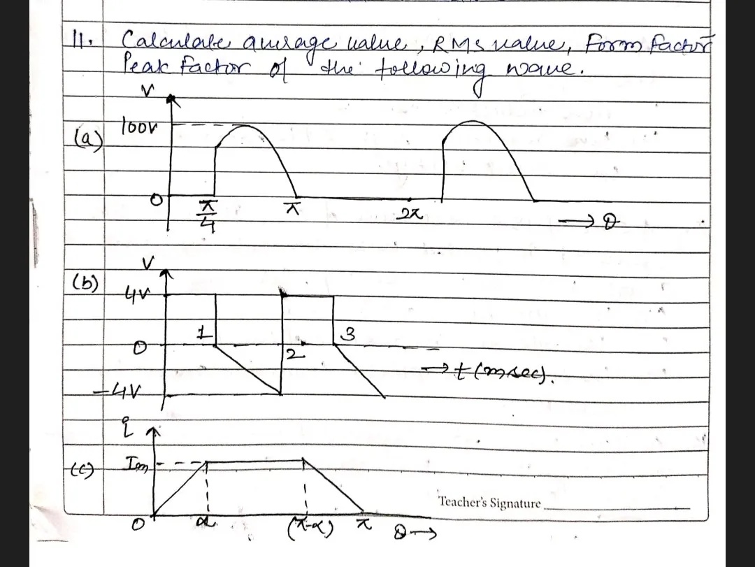 11 Calculate average value RMS value Form | StudyX