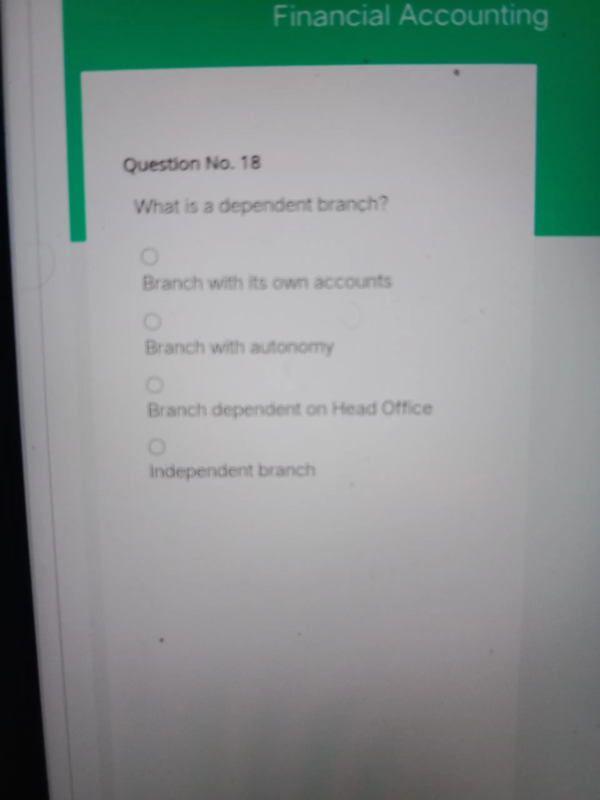 Financial Accounting Question No 18 What is | StudyX