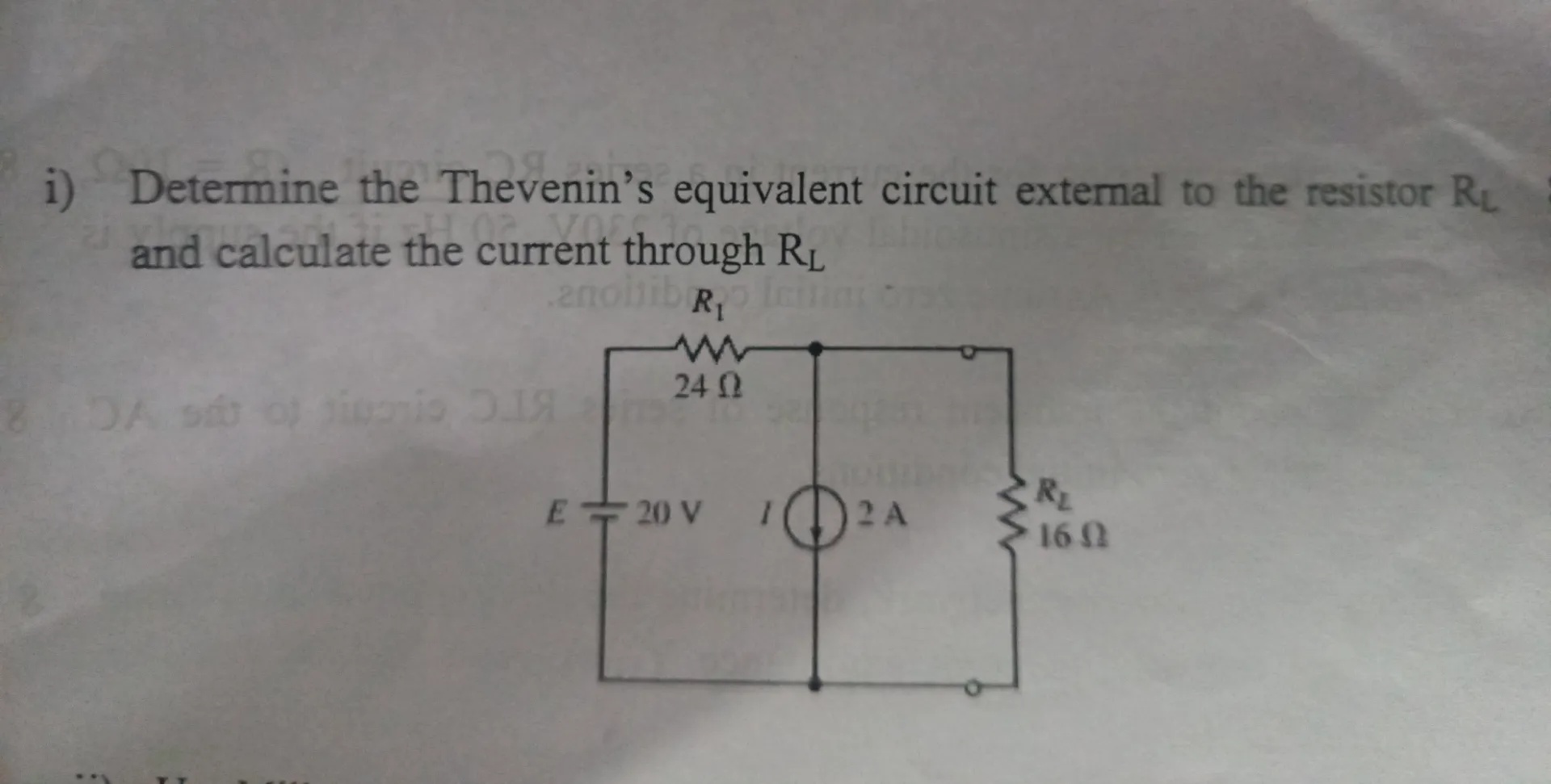 i) Determine the Thevenins equivalent | StudyX