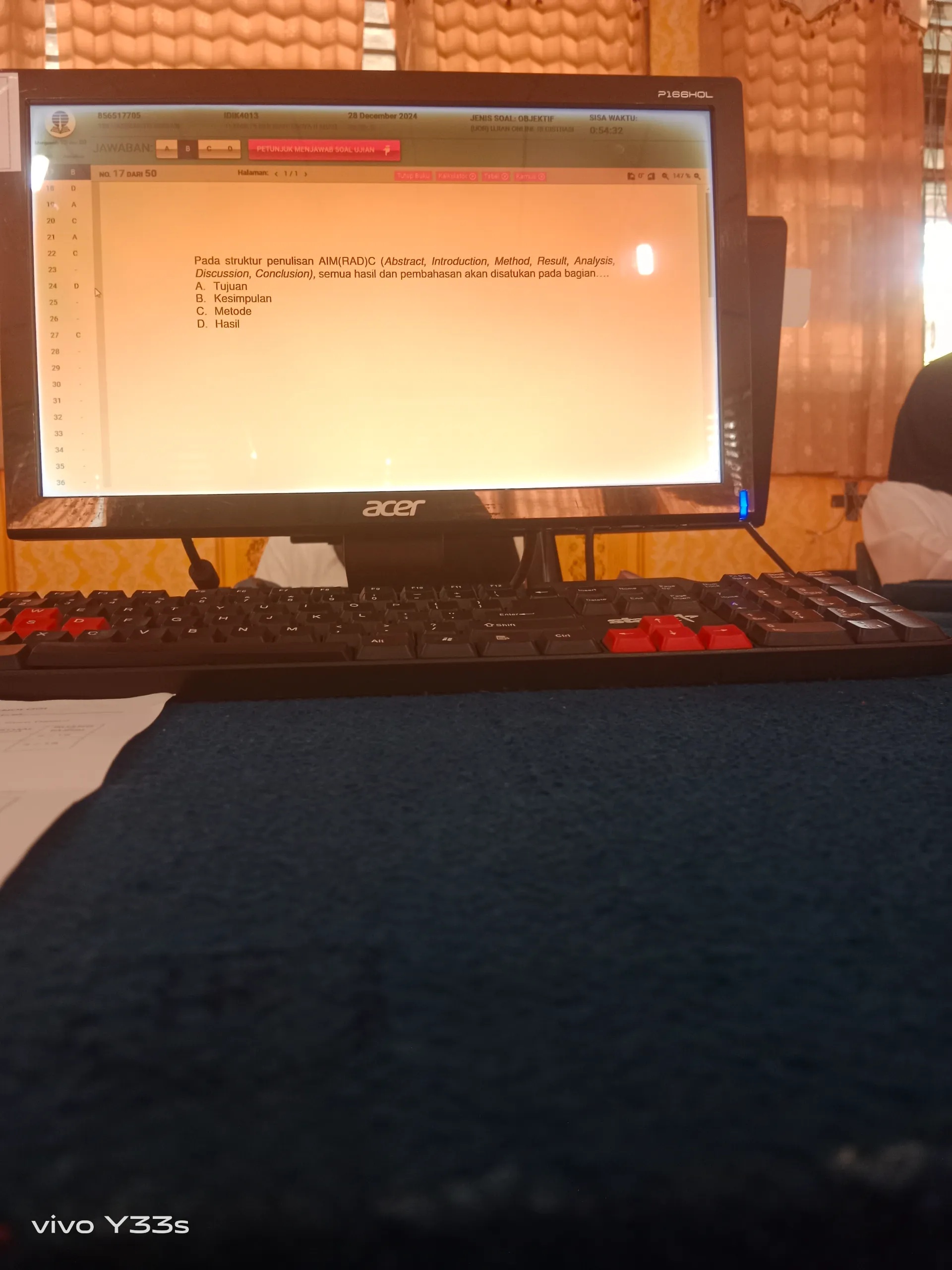 Pada struktur penulisan AIM(RAD)C (Abstract | StudyX