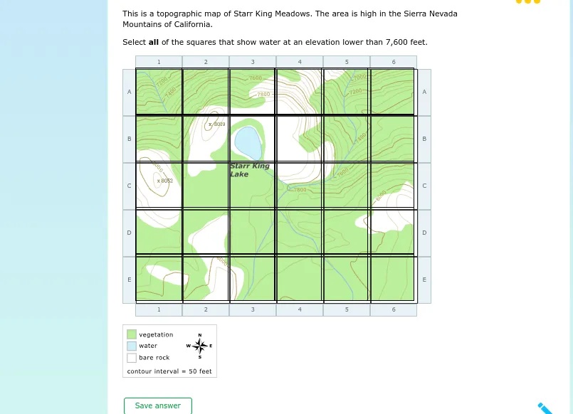 This is a topographic map of Starr King | StudyX