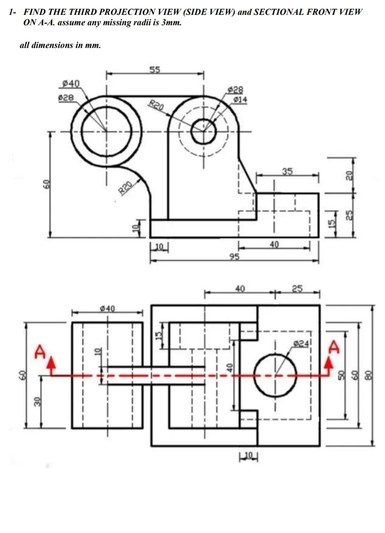 1- FIND THE THIRD PROJECTION VIEW (SIDE | StudyX