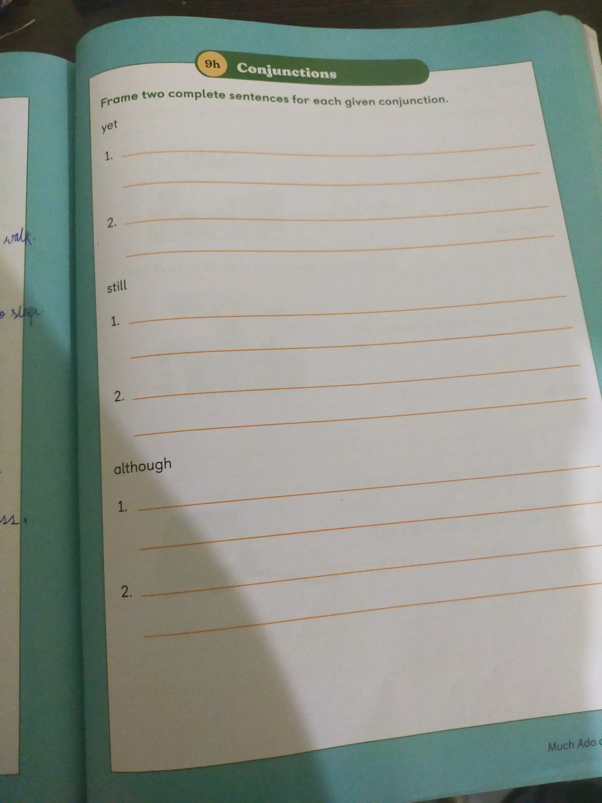 9h Conjunctions Frame two complete sentences | StudyX