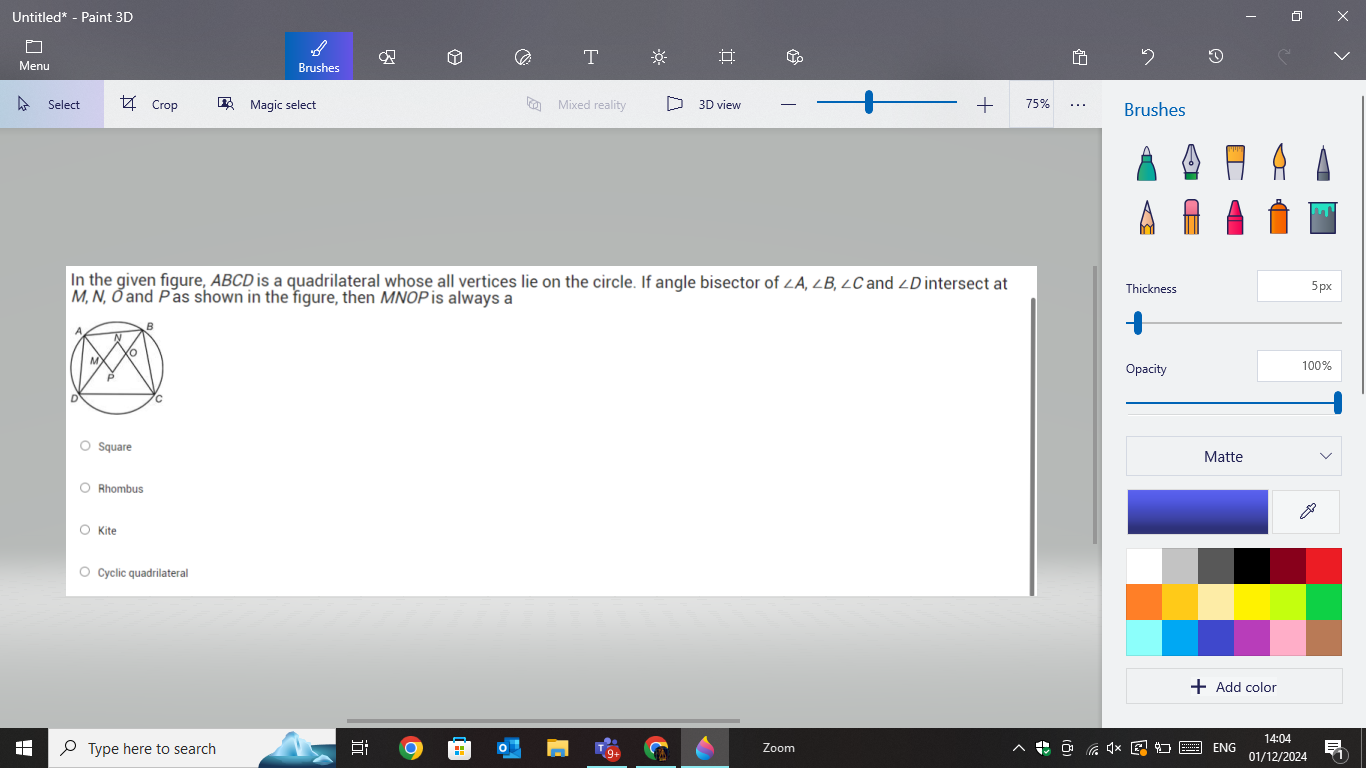 In the given figure ABCD is a quadrilateral | StudyX