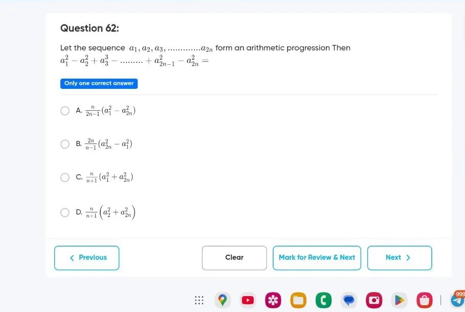 Question 62 Let the sequence a1 a2 a3 | StudyX