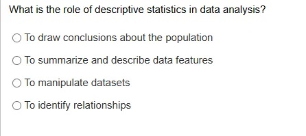 What is the role of descriptive statistics | StudyX