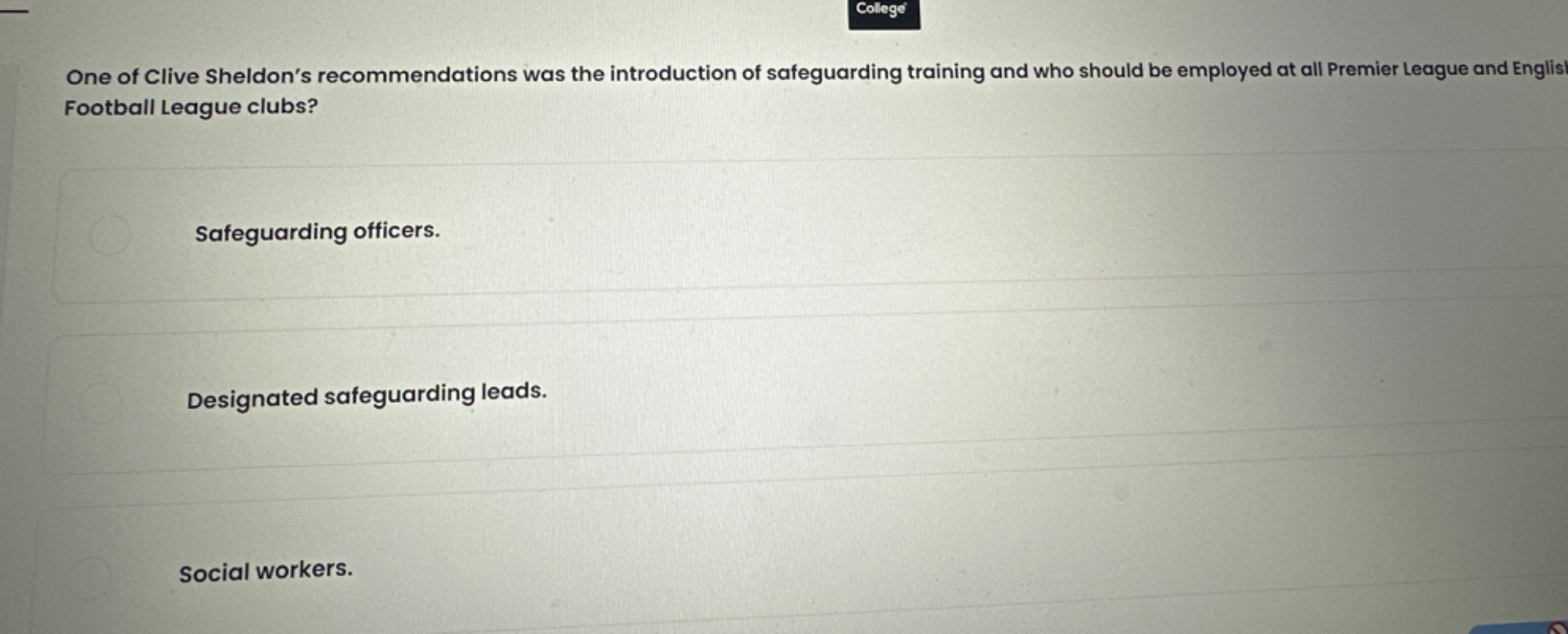 One of Clive Sheldons recommendations was | StudyX