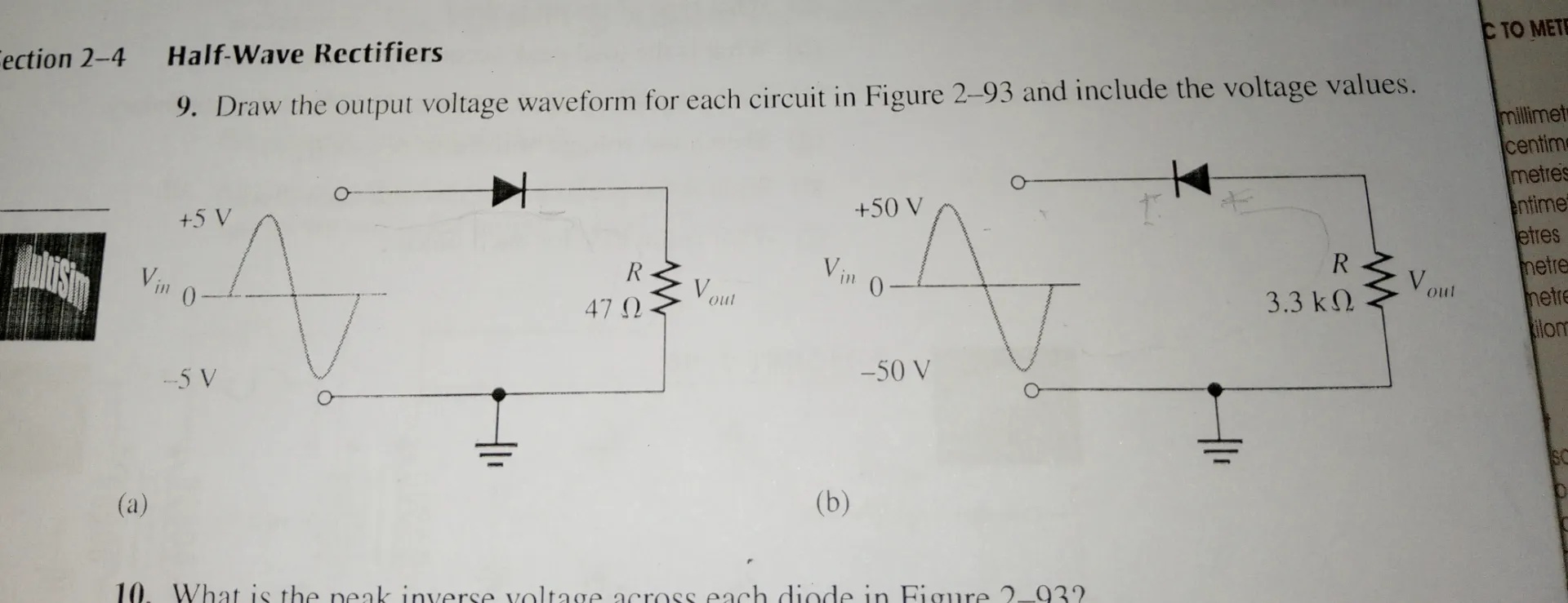 9 Draw the output voltage waveform for each | StudyX