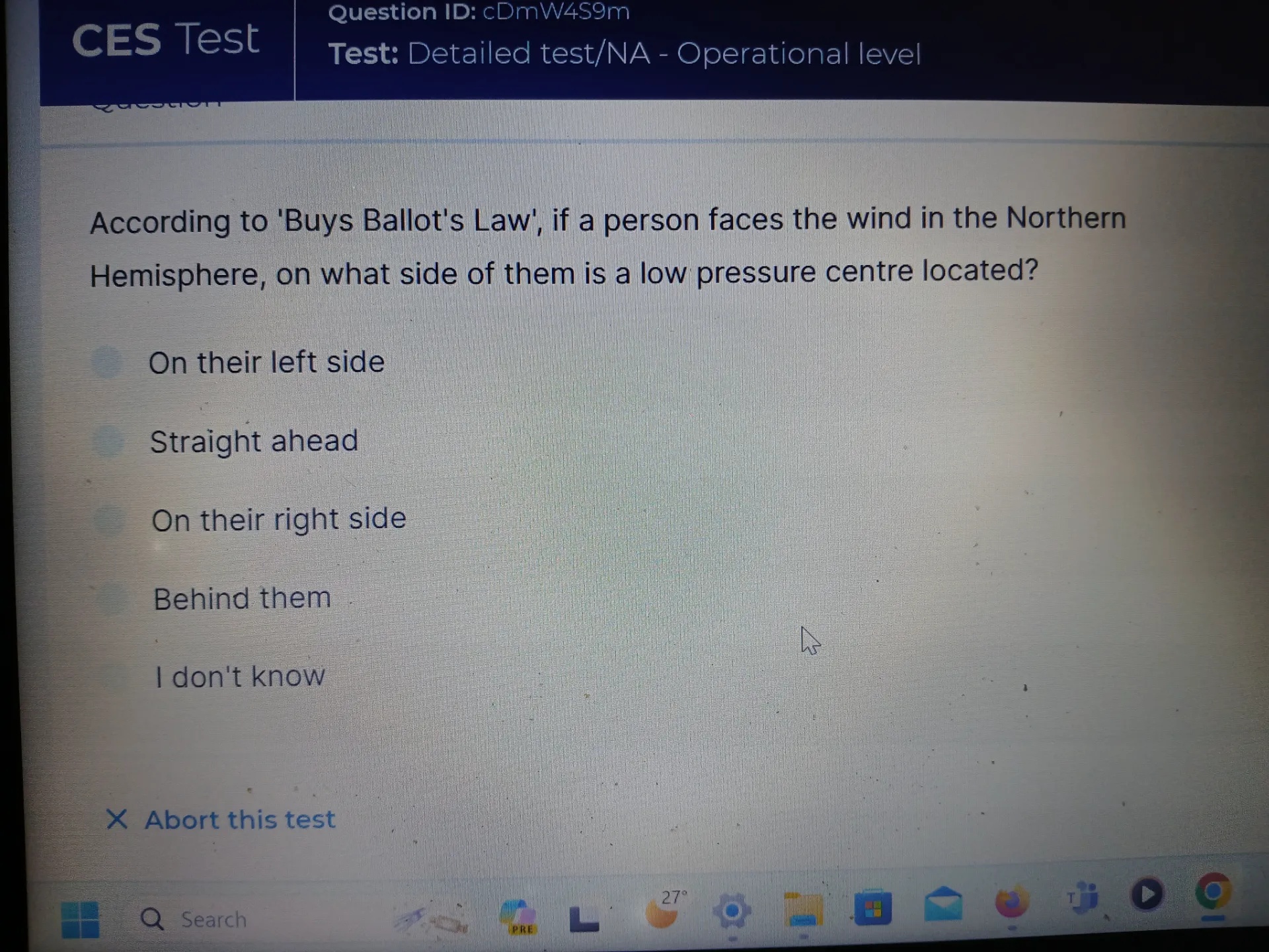 According to Buys Ballots Law if a person