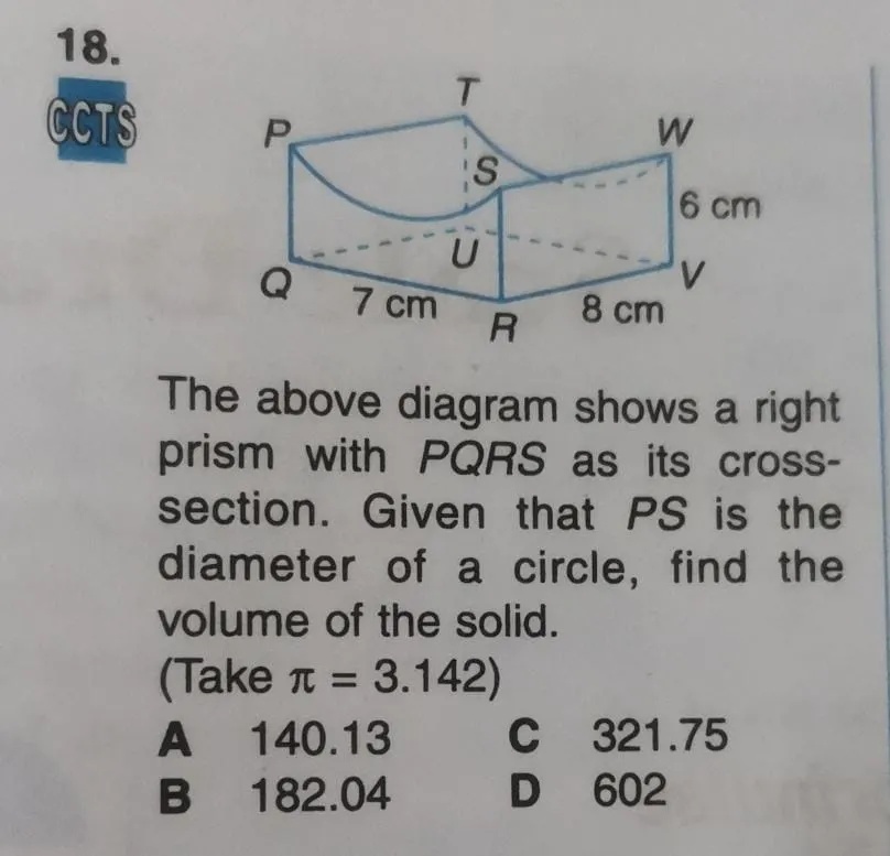 The above diagram shows a right prism with | StudyX