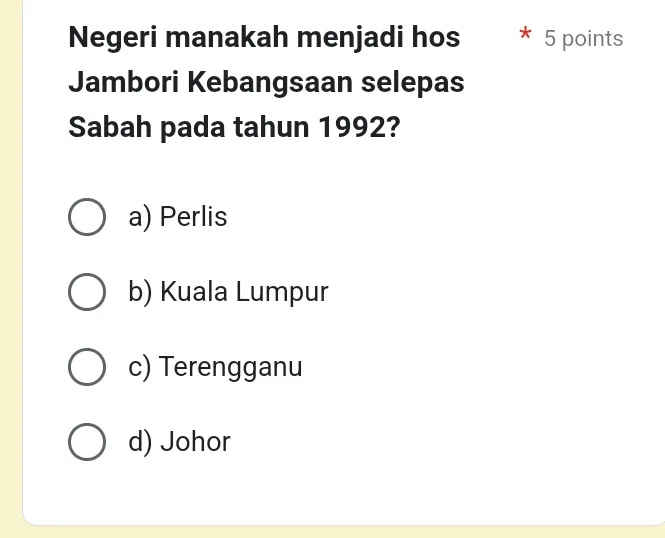 Negeri manakah menjadi hos Jambori | StudyX