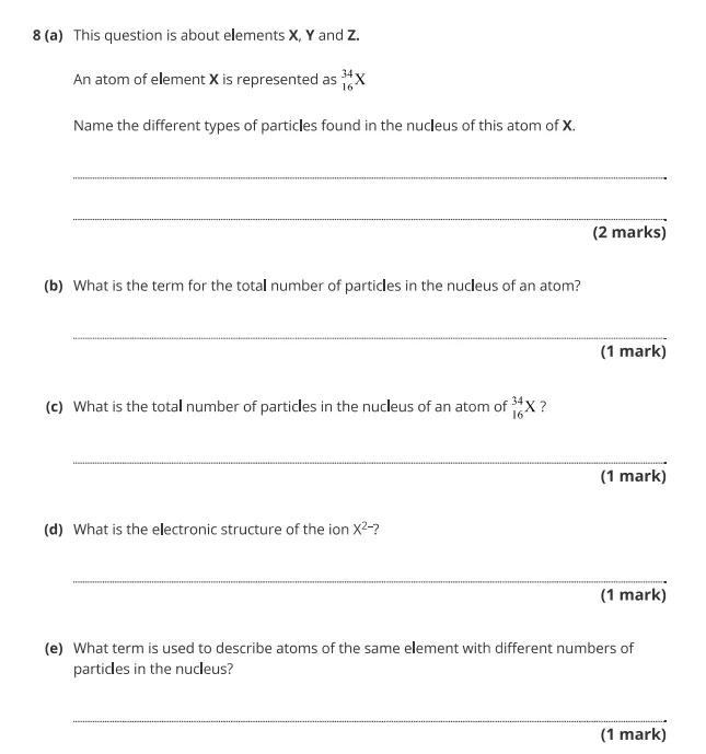 8 a This question is about elements X Y and | StudyX