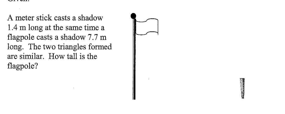 A meter stick casts a shadow 14 m long at | StudyX