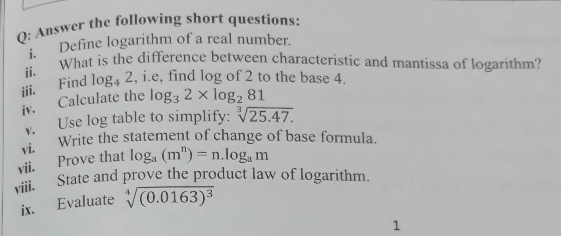 Q Answer the following short questions i | StudyX