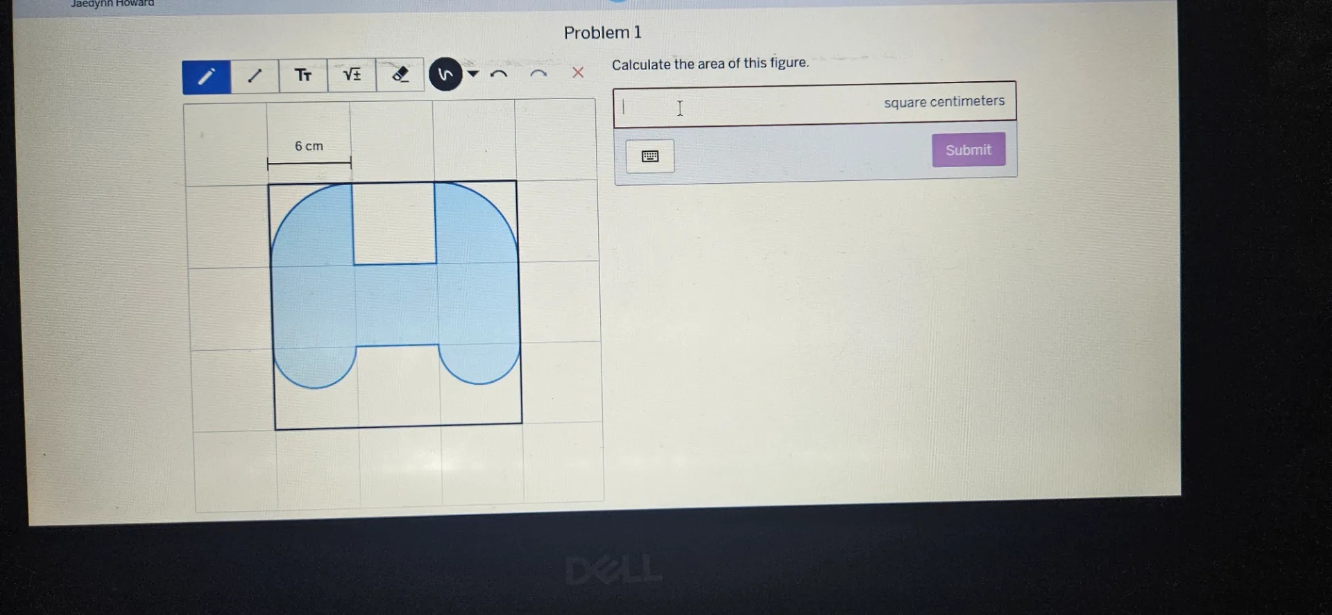 Problem 1 Calculate the area of this figure | StudyX