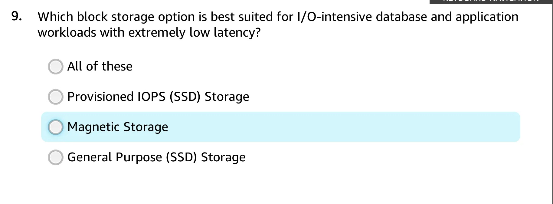 9 Which block storage option is best suited | StudyX