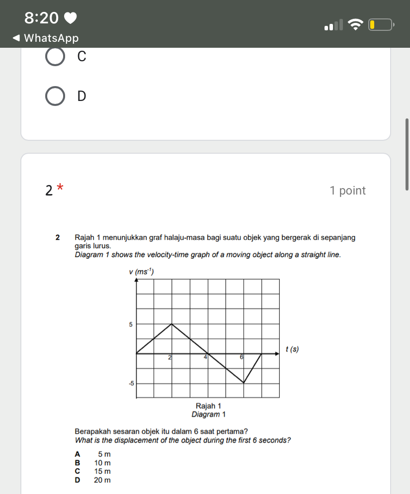 Rajah 1 menunjukkan graf halaju-masa bagi | StudyX