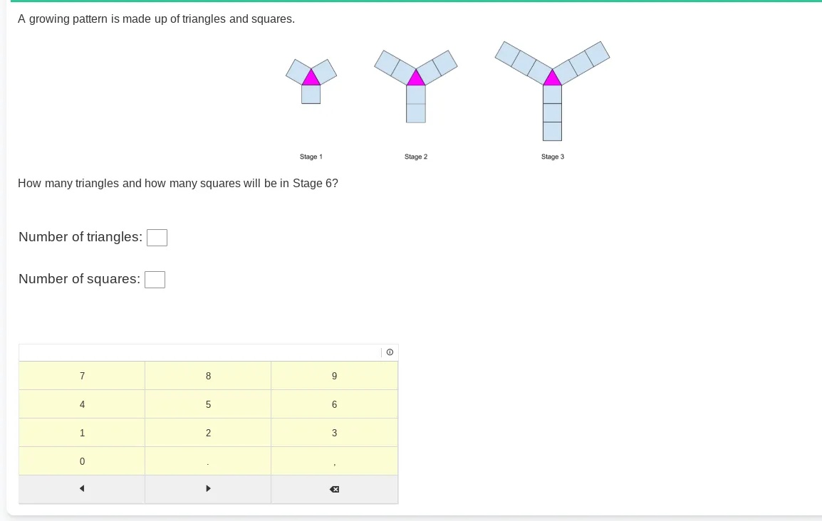 A growing pattern is made up of triangles | StudyX