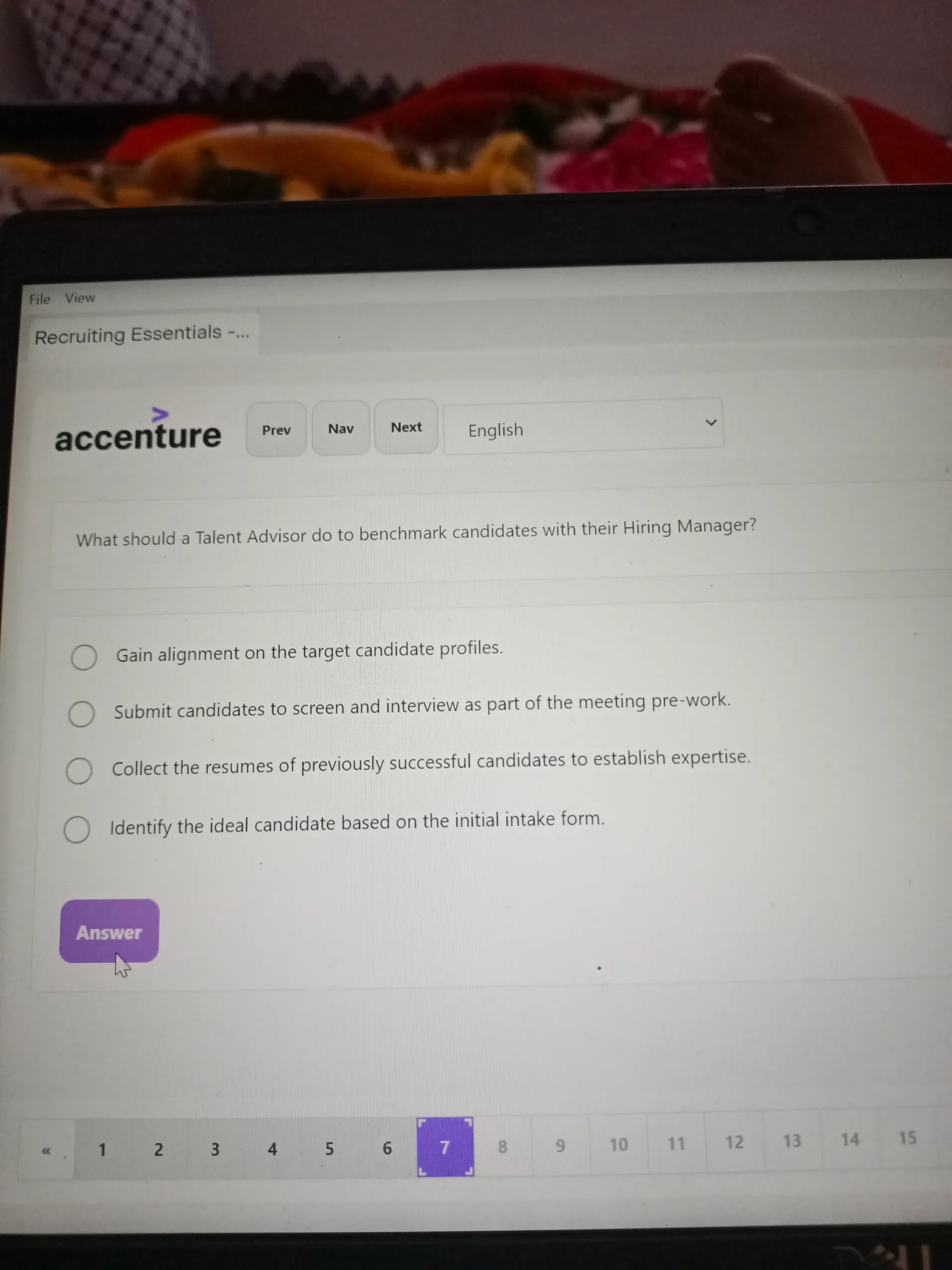 What should a Talent Advisor do to benchmark | StudyX