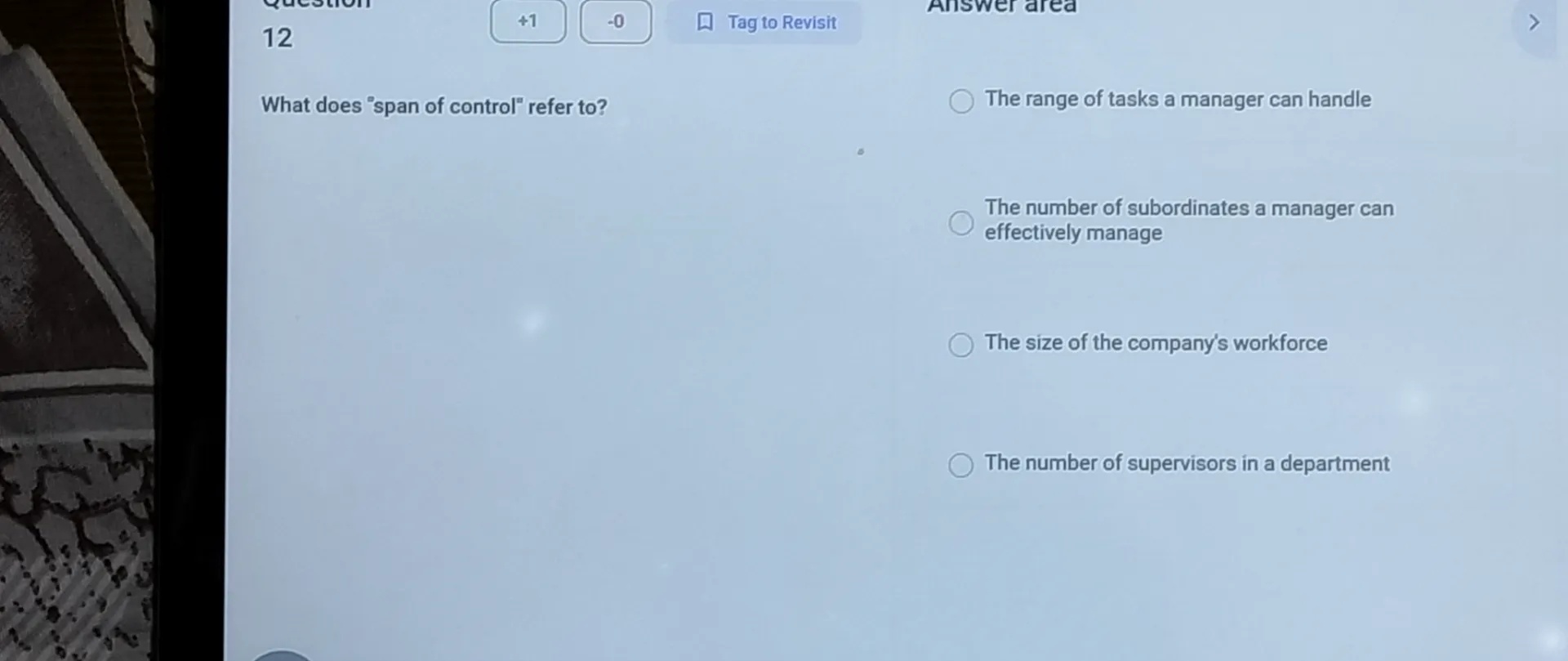 What does span of control refer to The range | StudyX