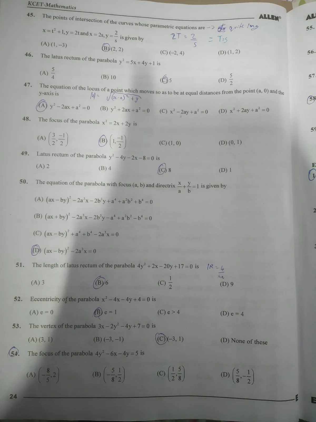 45 The points of intersection of the curves | StudyX