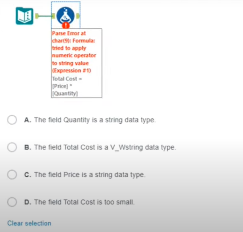 alteryx Why is a parse error received when | StudyX