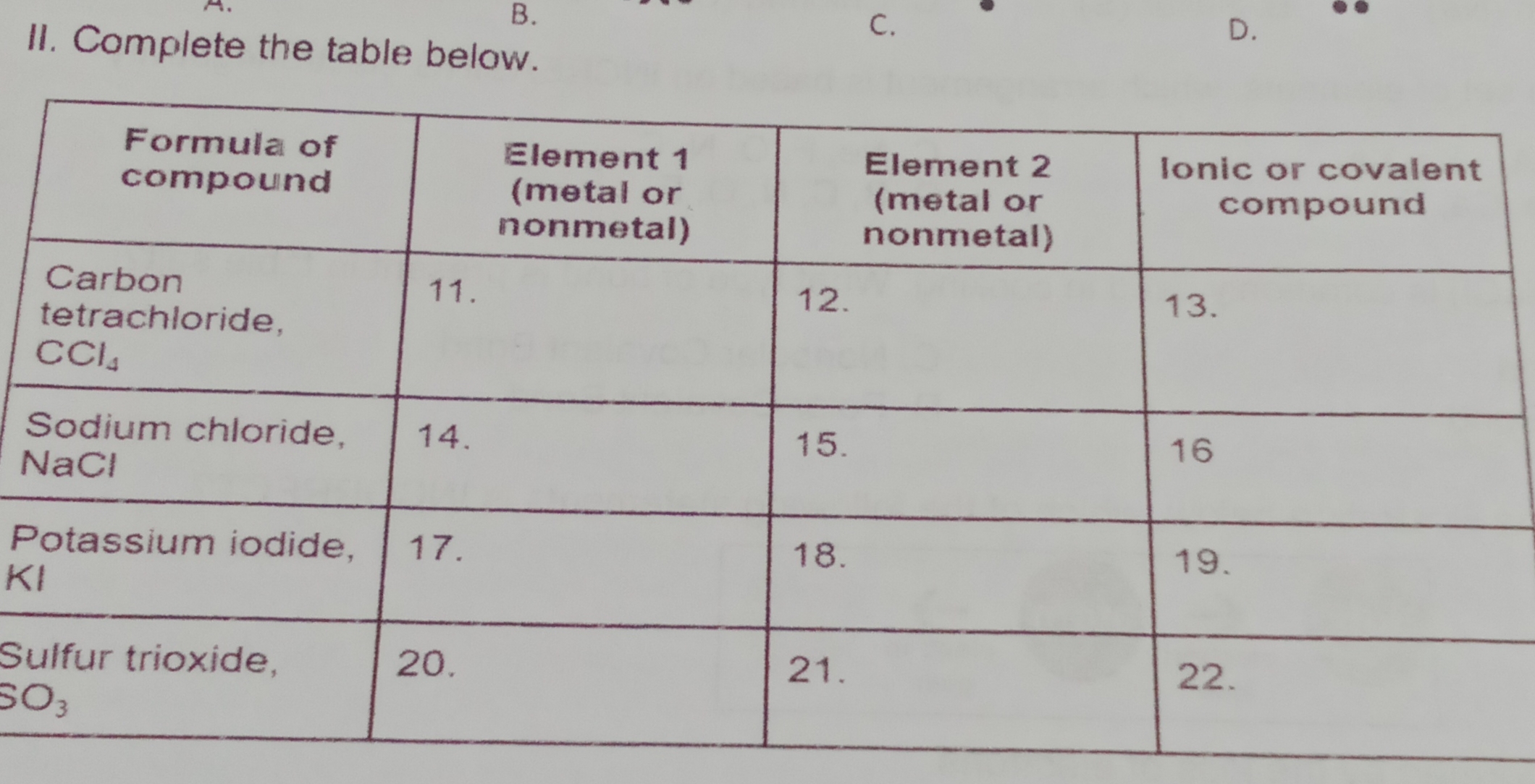 II Complete the table below lticolumn1c | StudyX