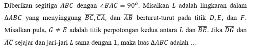 Diberikan segitiga ABC dengan BAC 90 Misalkan | StudyX