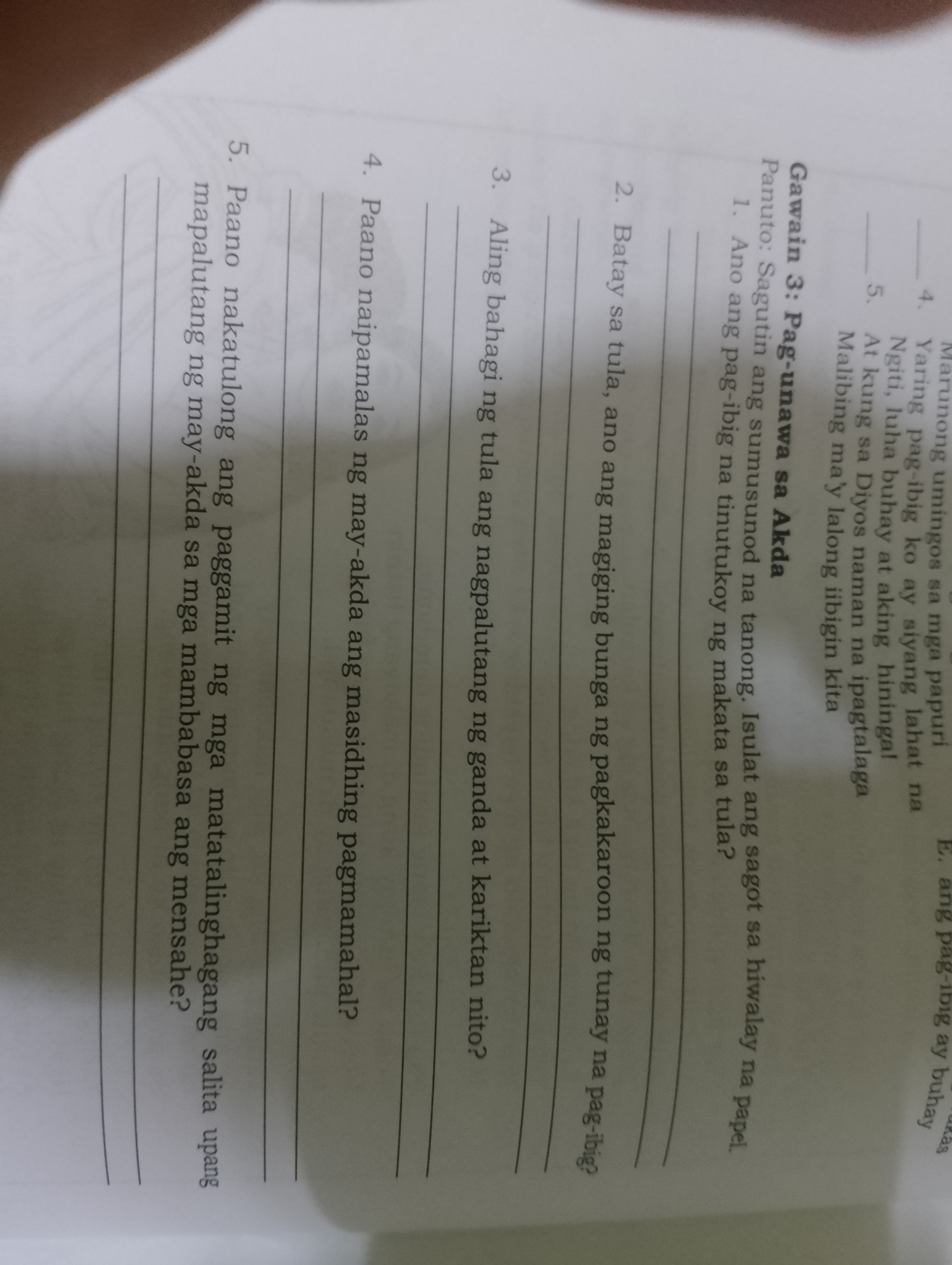 4 Marunong umingos s mg papuri 4 Yaring pag | StudyX