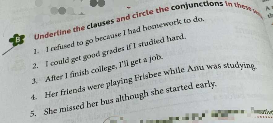 Underline the clauses and circle the | StudyX