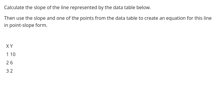 Calculate the slope of the line represented | StudyX