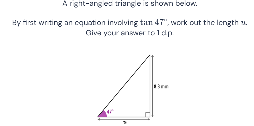 A right angled triangle is shown below By | StudyX