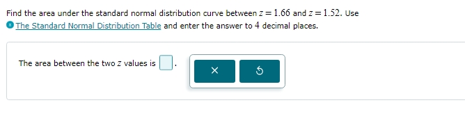 Find the area under the standard normal | StudyX