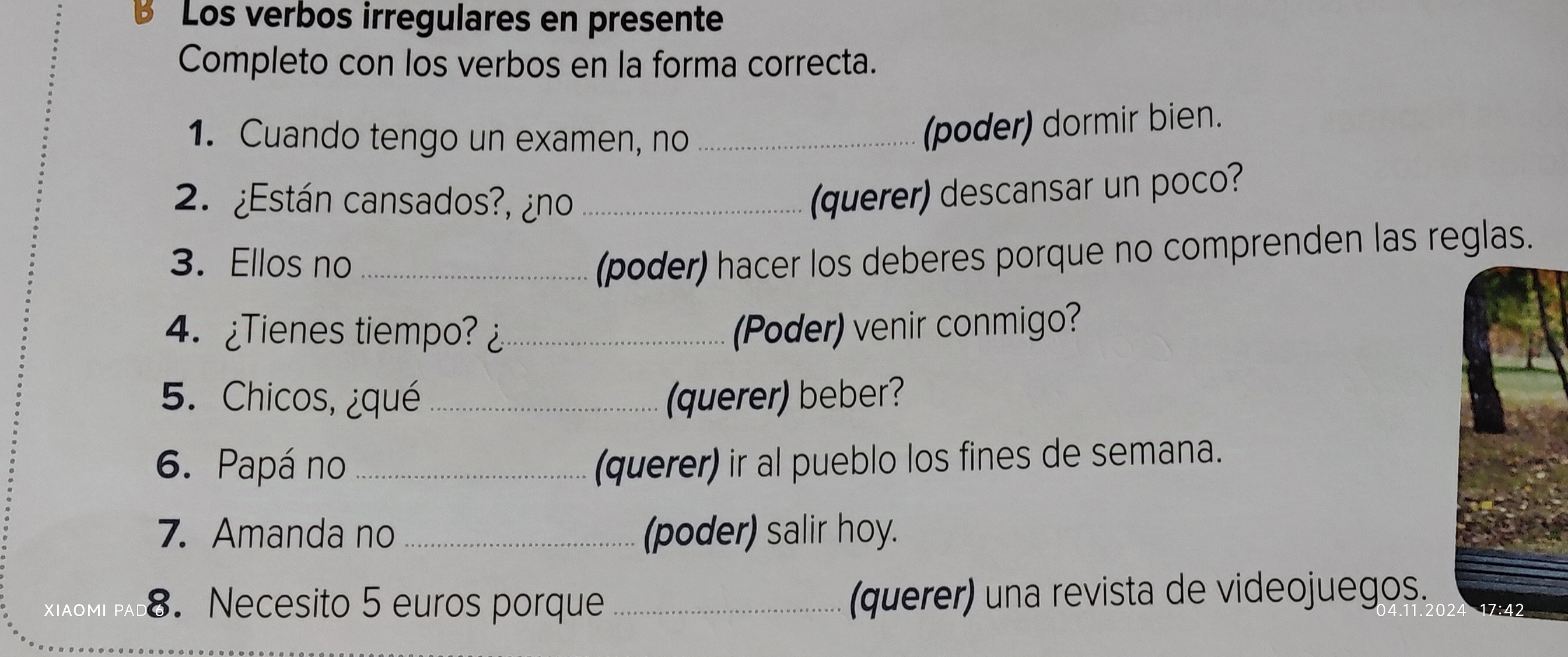 B Los verbos irregulares en presente Completo | StudyX