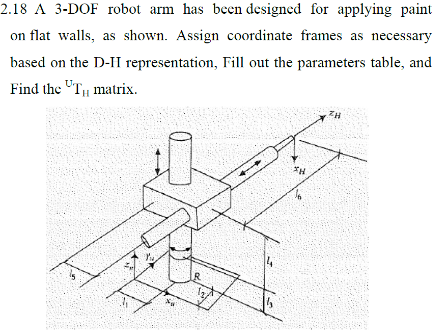 218 A 3 DOF robot arm has been designed for | StudyX