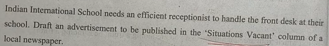 Indian International School needs an | StudyX