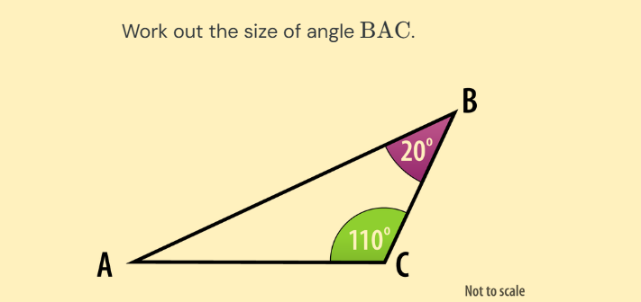 Work out the size of angle BAC Triangle | StudyX