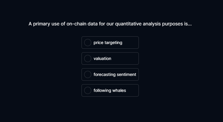 A primary use of on chain data for our | StudyX